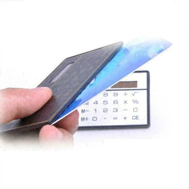 SLIM SOLAR POWER Pocket Calculator Cute Solar Calculator I2A5 Us Q8T7 ...