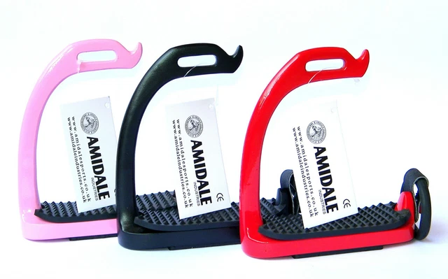 PEACOCK STIRRUPS HORSE Equestrian Safety Iron Fillis Stirrups Blk/Pink ...