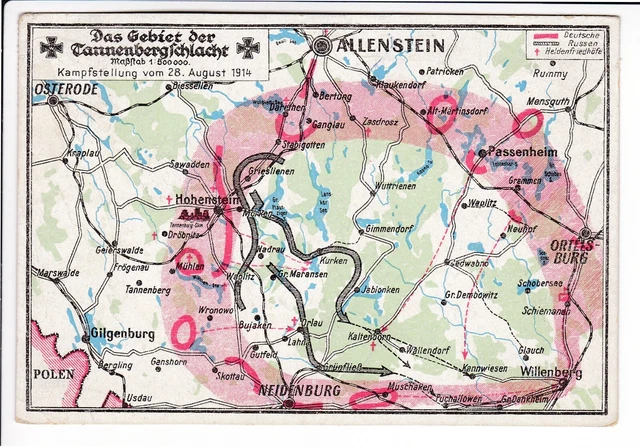 OSTPREUSSEN ERMLAND-MASUREN , ALLENSTEIN , MAP , LANDKARTE , TANNENBERG ...