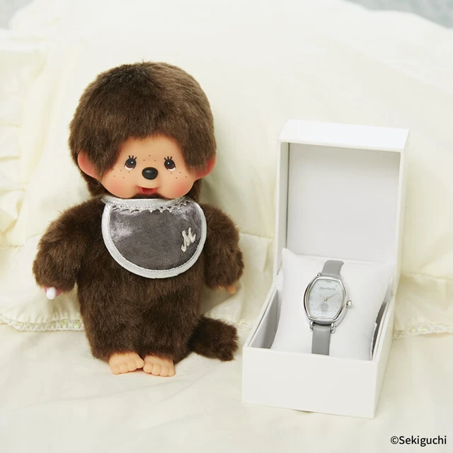 SEKIGUCHI MONCHHICHI BOY Plush & Watch set Gray Silver Gift New Japan £ ...
