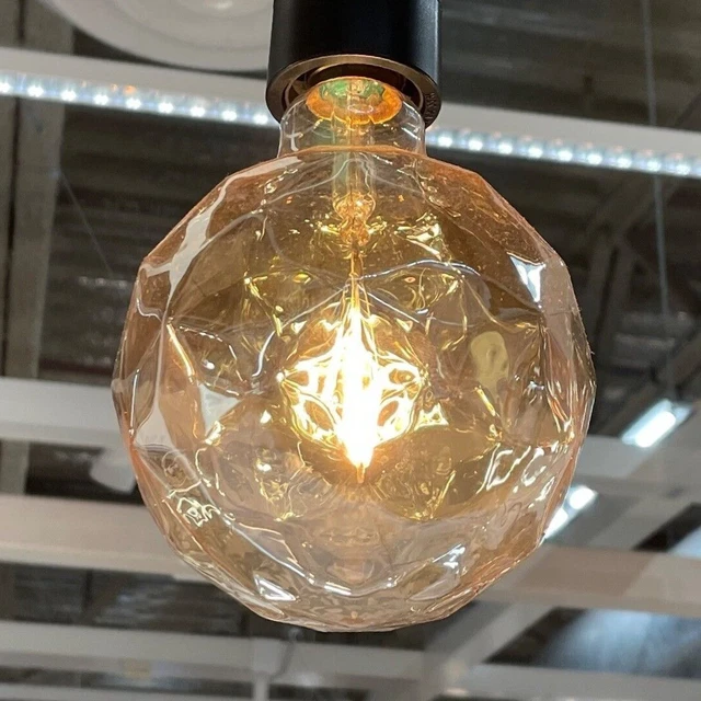 IKEA MOLNART LED Bulb E26 120 lumen, globe faceted glass brown/clear 5 ...