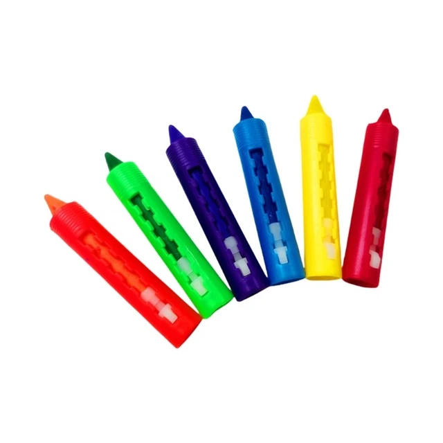 EASY TO GRIP Crayon Pen with Pen Holder For Little Hand 6 Color ...