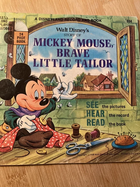 WALT DISNEY'S BOOK & Record Story of Mickey Mouse, Brave Little Tailor ...