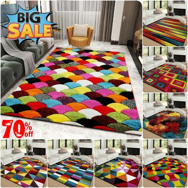HAND CARVED MULTI Colour Carpet Small Large Floor Rug Runner Mat ...