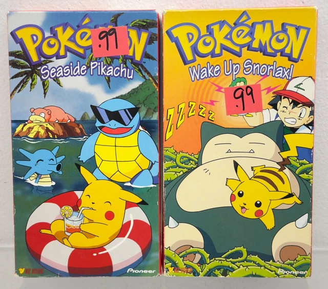 1998 POKÉMON VHS Tapes Seaside Pikachu & Wake Up Snorlax Nintendo Viz ...