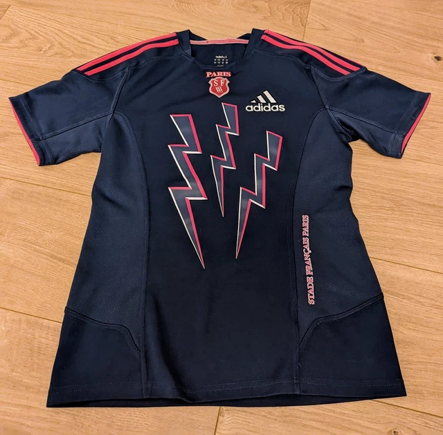 ADIDAS STADE FRANÇAIS Paris 2011/12 Rugby Jersey Size Small Pink & Navy ...
