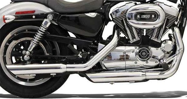 BASSANI XHAUST SLASH Cut Slip-On Mufflers 3" Chrome Harley Davidson ...