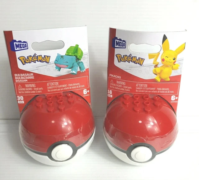 MEGA CONSTRUX - Pokemon Pokeball Set BULBASAUR & PIKACHU Poke Ball 30 ...