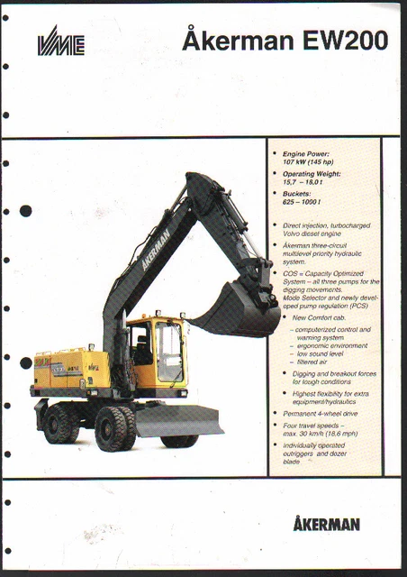 AKERMAN &&EW200& RAD-HYDRAULIKBAGGER Broschüre Broschüre ...