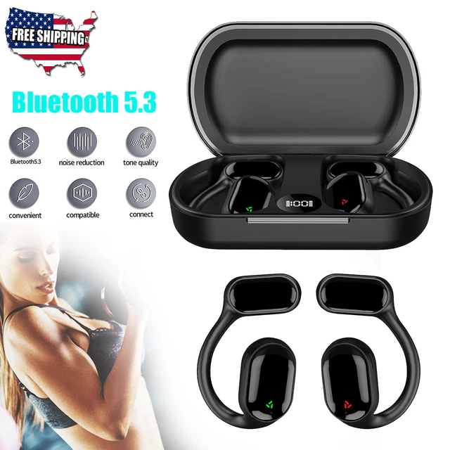 BONE CONDUCTION HEADPHONES Bluetooth 5.3 Wireless Headset Outdoor Sport ...
