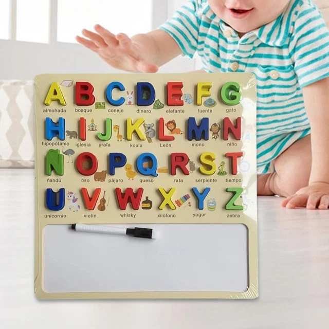 PLANCHE DE PUZZLE de l'alphabet en bois, planche d'exercices d'écriture ...