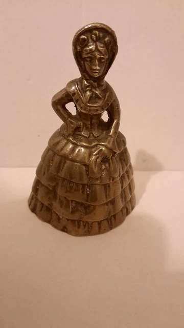 VINTAGE BRASS CRINOLINE Lady Bell Most Unusual Leg Ringer Nice Ring £16 ...