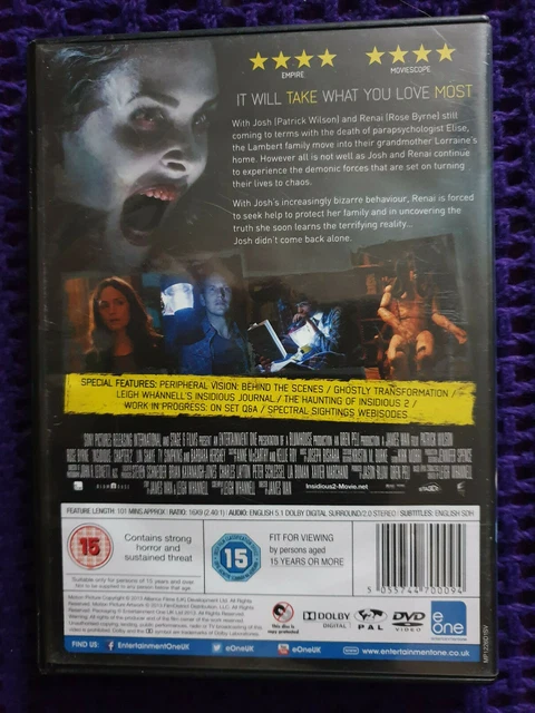 INSIDIOUS - CHAPTER 2 DVD (2014) Rose Byrne, Wan (DIR) cert 15 Creepy ...