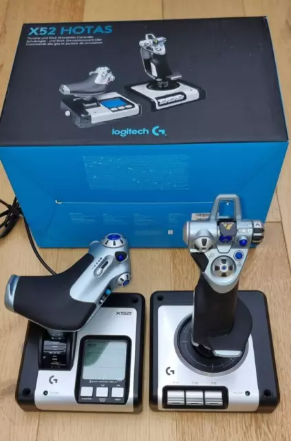 LOGITECH X52 H.O.T.A.S. THROTTLE AND STICK SIMULATION CONTROLLER BOXED ...