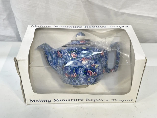 VINTAGE RINGTONS MINIATURE Replica Mailing Blue Teapot Coffee Tea Pot £ ...