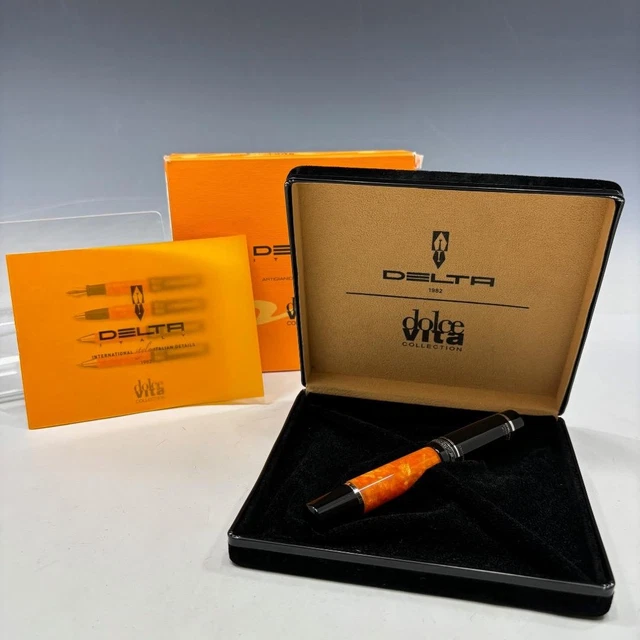 GOOD CONDITION [DELTA genuine] Fountain pen/Dolce Vita/Nib K14/Black x ...