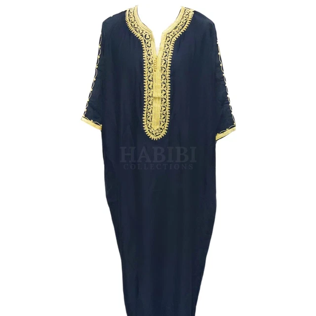 ORIGINAL MAROCAIN HOMMES Noir Thobe Juba Kandora EUR 55,58 - PicClick FR