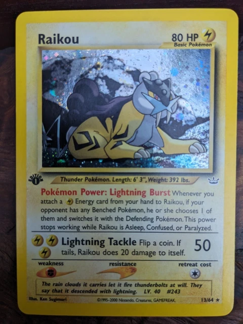 POKÉMON TCG RAIKOU Neo Revelation 13/64 Holo 1° Edizione Holo Raro EUR 330,64 - PicClick IT