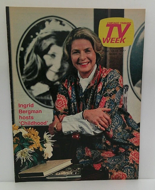 CHICAGO TRIBUNE TV Week Tv Guide Magazine Feb 13-19 1977 Ingrid Bergman ...