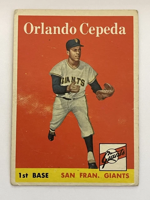 1958 TOPPS ORLANDO Cepeda #343 San Francisco Giants HOF excellent état ...