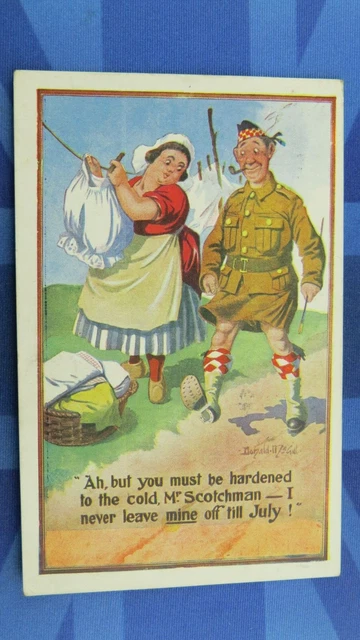 WW1 DONALD MCGILL Military Comic Postcard Scottish Soldier Scotsman ...