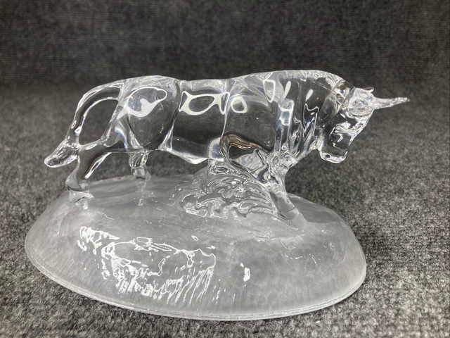 RARE VINTAGE CRISTAL DArques France Lead Crystal “Wall Street” Bull ...