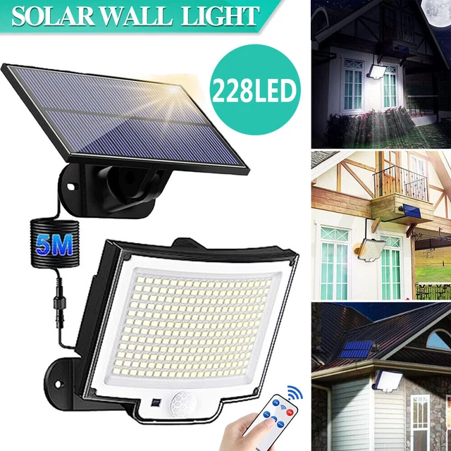 LED SOLAR POWERED PIR Motion Sensor Light Garden Outdoor Security Flood ...