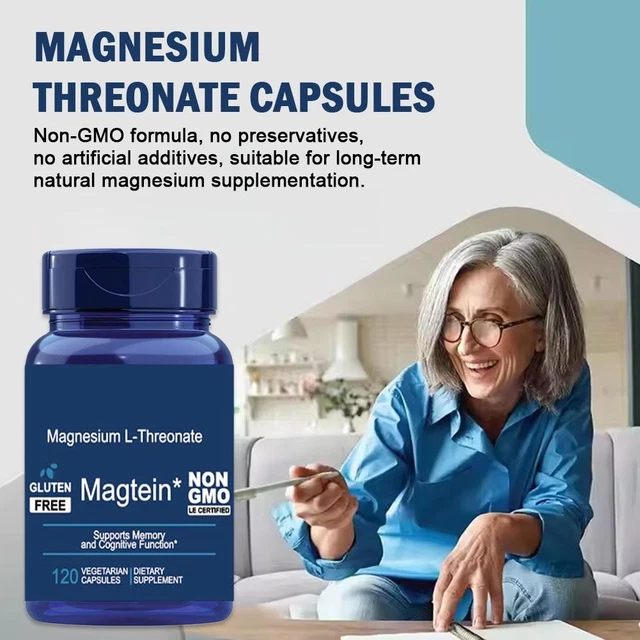 MAGNESIUM L-THREONATE 120CAPSULES - Brain Health,Memory,Focus,Cognitive ...