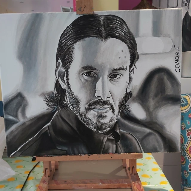 KEANU REEVES - John Wick - Original Painting £135.00 - PicClick UK
