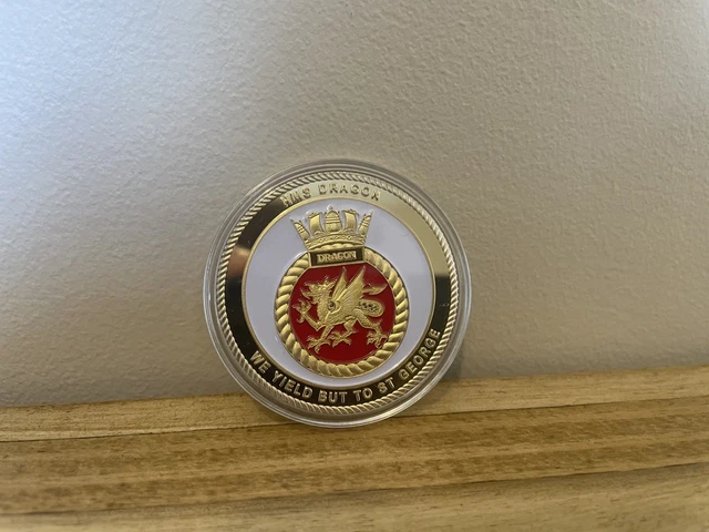 ROYAL NAVY HMS Dragon Gold Plated Collectable Coin £11.99 - PicClick UK