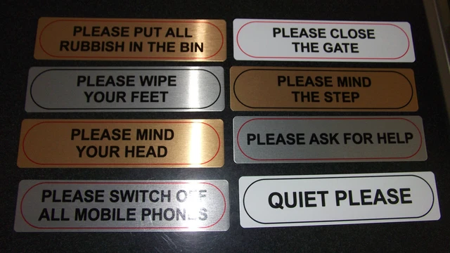 PLEASE SIGNS, POLITE Signs, Personalised, Business Home Office Shop B&B ...