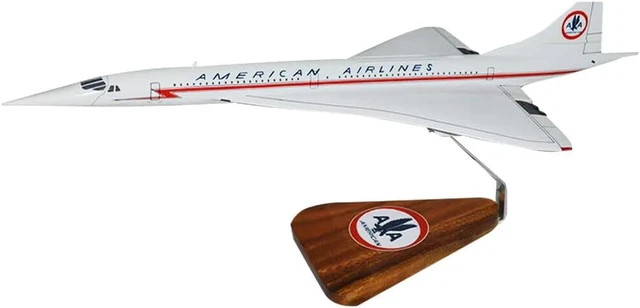 AMERICAN AIRLINES AÉROSPATIALE BAC Concorde Desk Display 1/100 Model SC ...