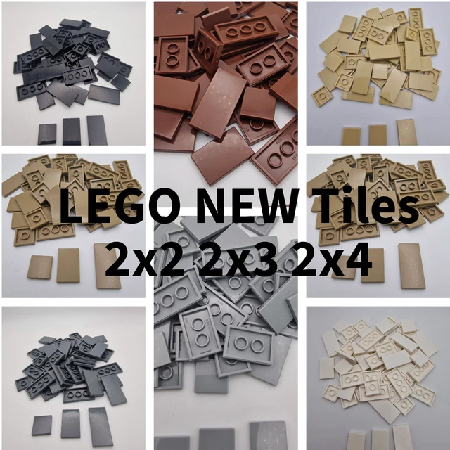 LEGO *NEW* TILES Genuine Flat Detailing Smooth Bundles 2X2 2X3 2X4 X50 ...