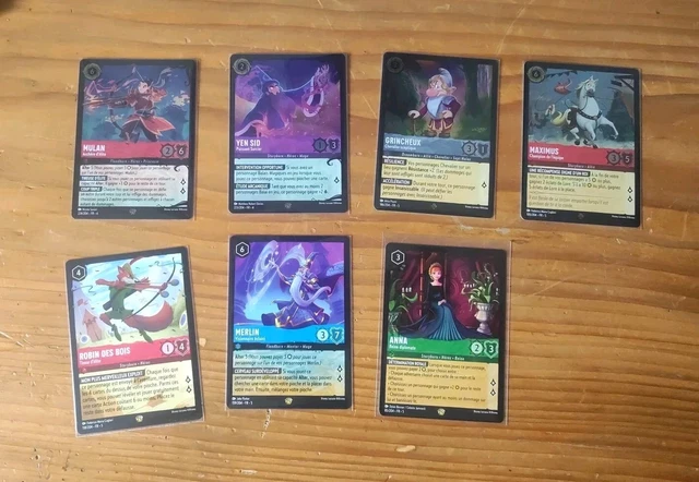 LORCANA LÉGENDAIRE FOIL Mulan Yen SID + Leg Robin Des Bois Anna Merlin ...