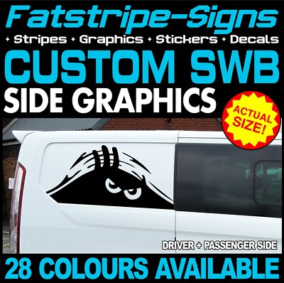 TO FIT FORD CUSTOM SWB PEEPING PEEKING MONSTER CAMPER VAN STICKERS ...