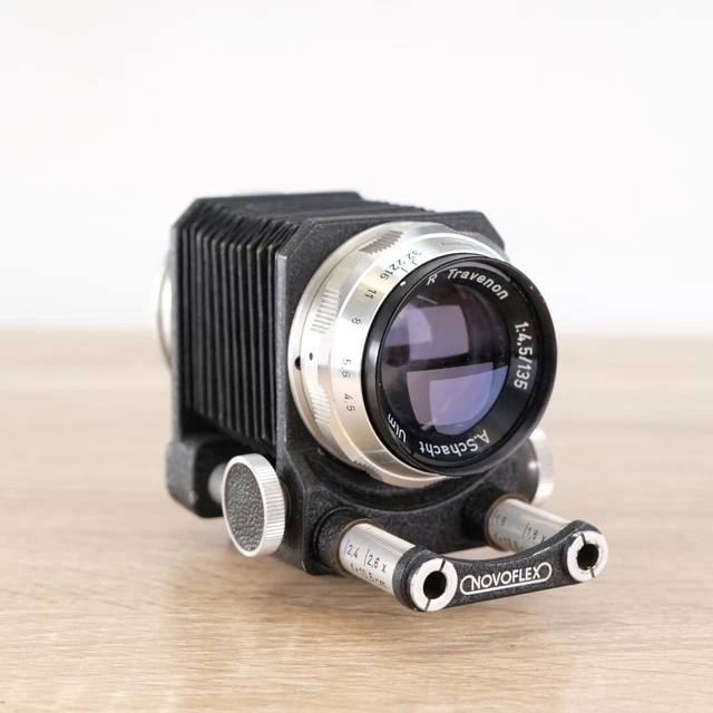 M42 R TRAVENON 135mm f/4.5 A.Schacht Lens & Novoflex Bellows Macro ...