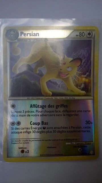 CARTE POKÉMON PERSIAN holo reverse HeartGold SoulSilver 27/123 ...