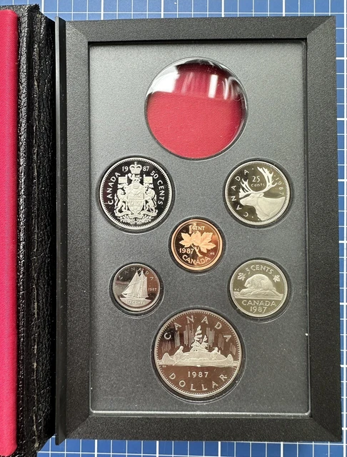 1987 ROYAL CANADIAN Mint Dollar Proof Coin Set Original Case $24.99 ...