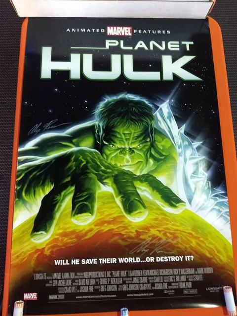 ALEX ROSS SIGNED PLANET HULK ANIMATED MOVIE POSTER 27x40" / MARVEL ...