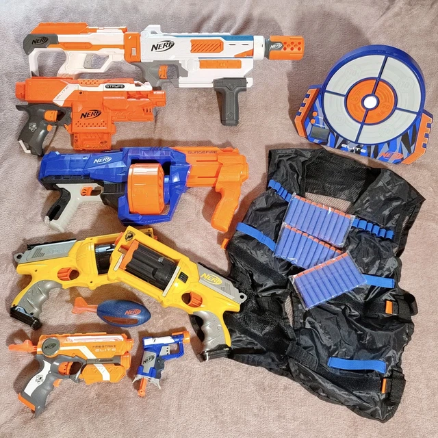NERF GUN HUGE BUNDLE Stryfe Modulus Sniper Shotgun Job Lot Bullets ...