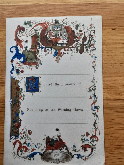 ANTIQUE PARTY INVITATION late 1800's early 1900's £10.00 - PicClick UK