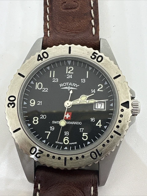 ROTARY MENS VINTAGE Commando Watch Swiss Made And Bezel £19.99 ...