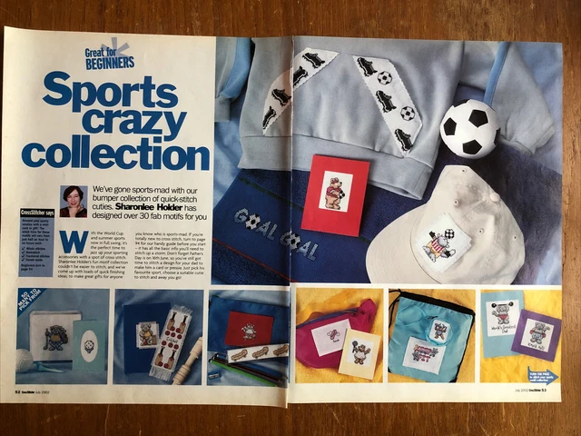 SPORTS THEMED MINI Cross Stitch Charts **from a magazine.** £1.60 ...