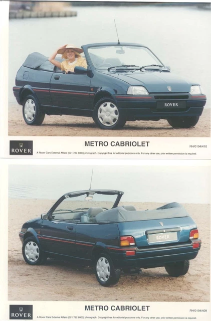 ROVER METRO CABRIOLET 1994 x 2 original colour Press Photos Nos. 409 ...