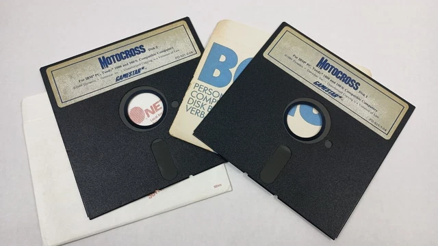 VINTAGE 1989 MOTOCROSS for IBM PC Tandy 1000 5.25" Floppy Disk Game by ...
