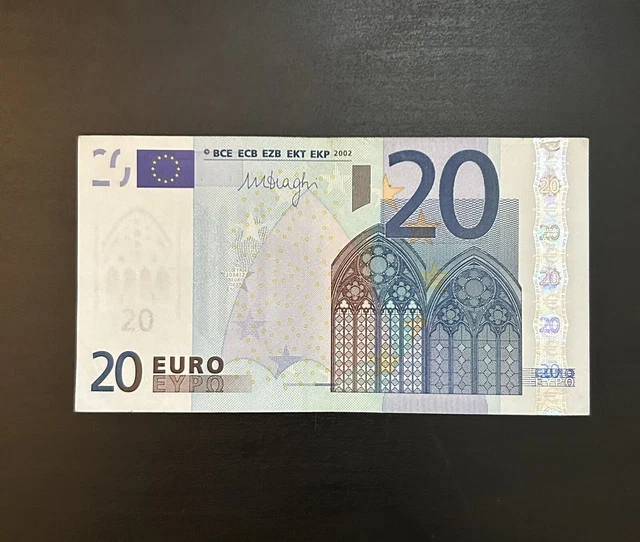 BANCONOTA 20 EURO "S" "DRAGHI" 2002 - Two Double Number 1177 Circolata ...