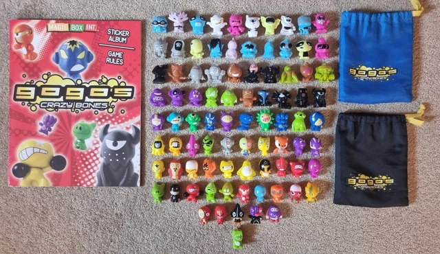 GOGOS CRAZY BONES Series 1 Full Set x85 Inc Stickers, Book, Bag & 5x ...