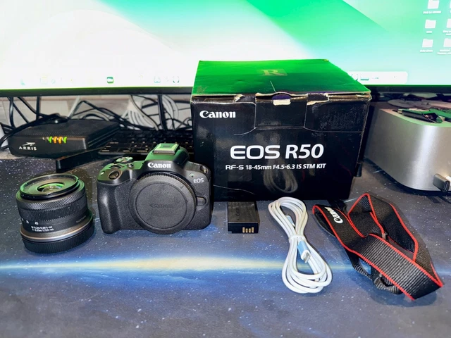 CANON EOS R50 Mirrorless Camera RF-S18-45mm F4.5-6.3 is STM Lens Kit ...