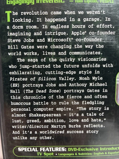 PIRATES OF SILICON Valley (DVD,2005, TNT Original) RARE OOP Noah Wyle £ ...