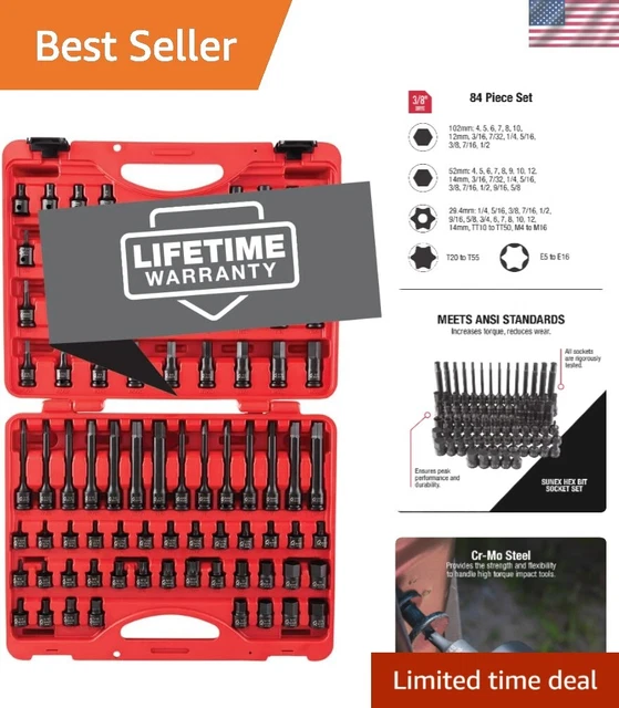 3/8& DR. MASTER Hex Bit Impact Socket Set 84 Piece £271.45 - PicClick UK